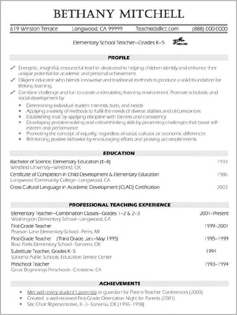 2nd Grade Teacher Resume Examples Resume Example Gallery 2nd-grade-teacher-resume-examples-resume-example-gallery
