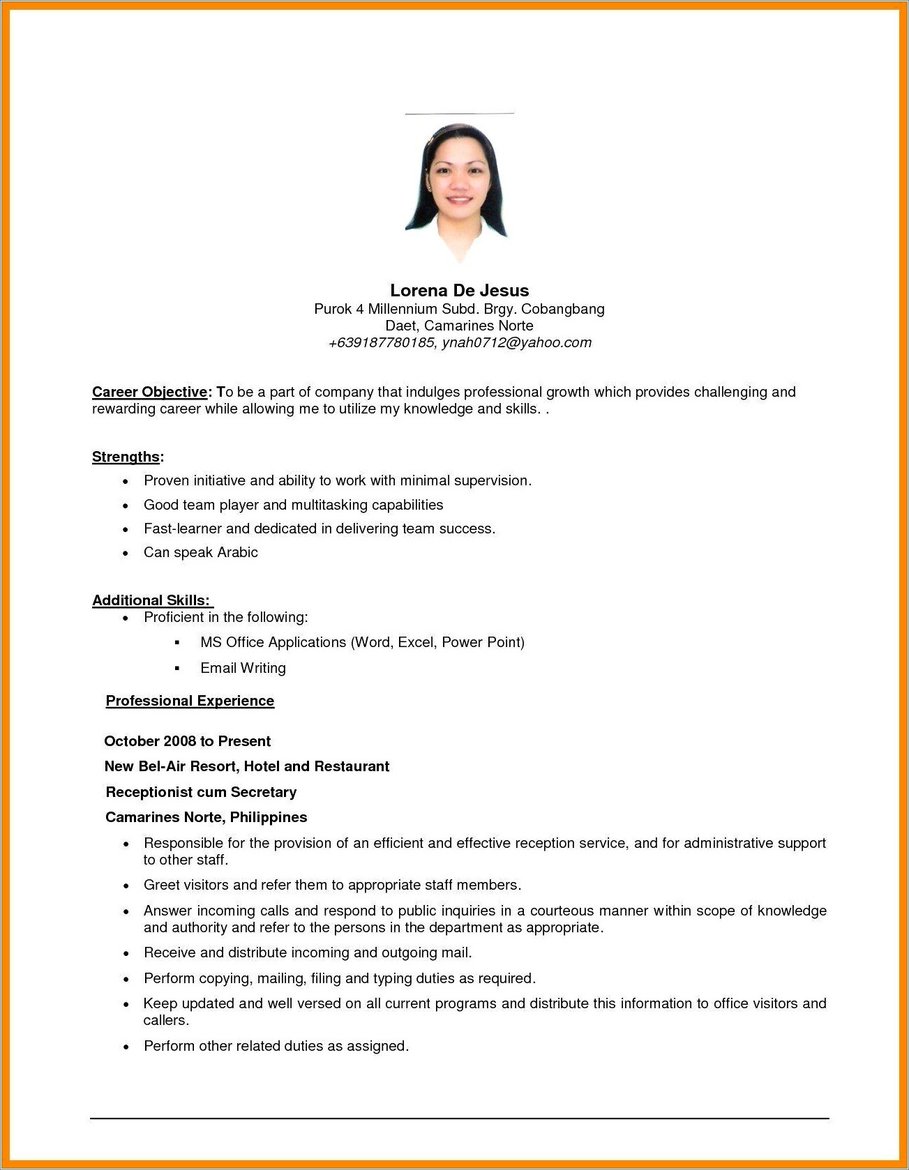 A Good General Objective For Resume Resume Example Gallery