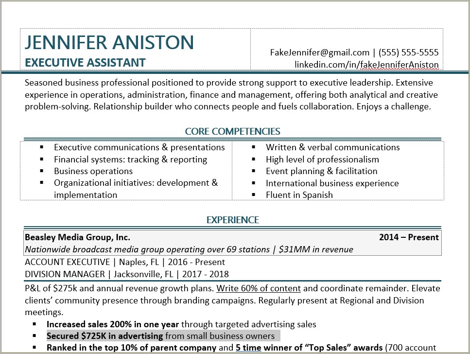 A Good Summary To A Resume Example Resume Example Gallery