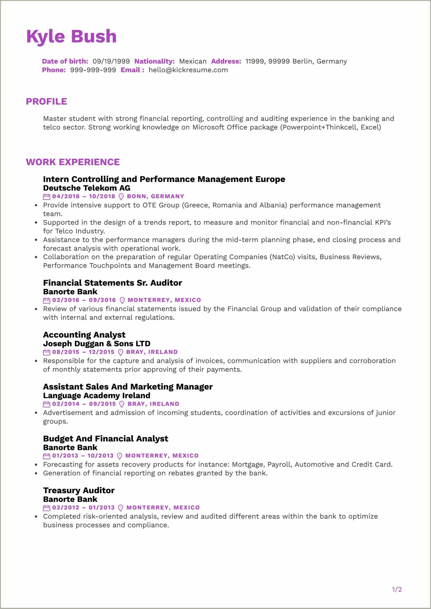 Accounting Internship Objective Resume Sample Resume Example Gallery