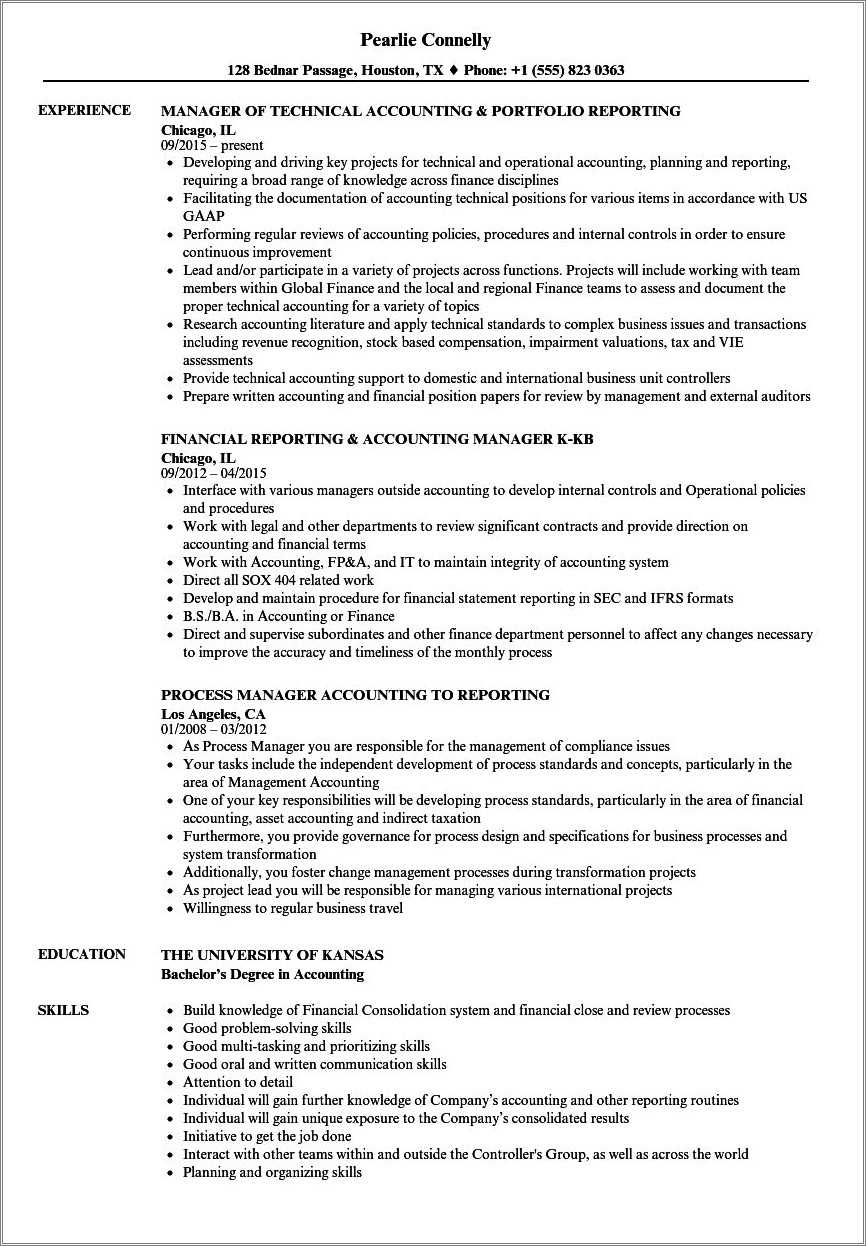 Accounting Manager Resume Summary Statement Resume Example Gallery