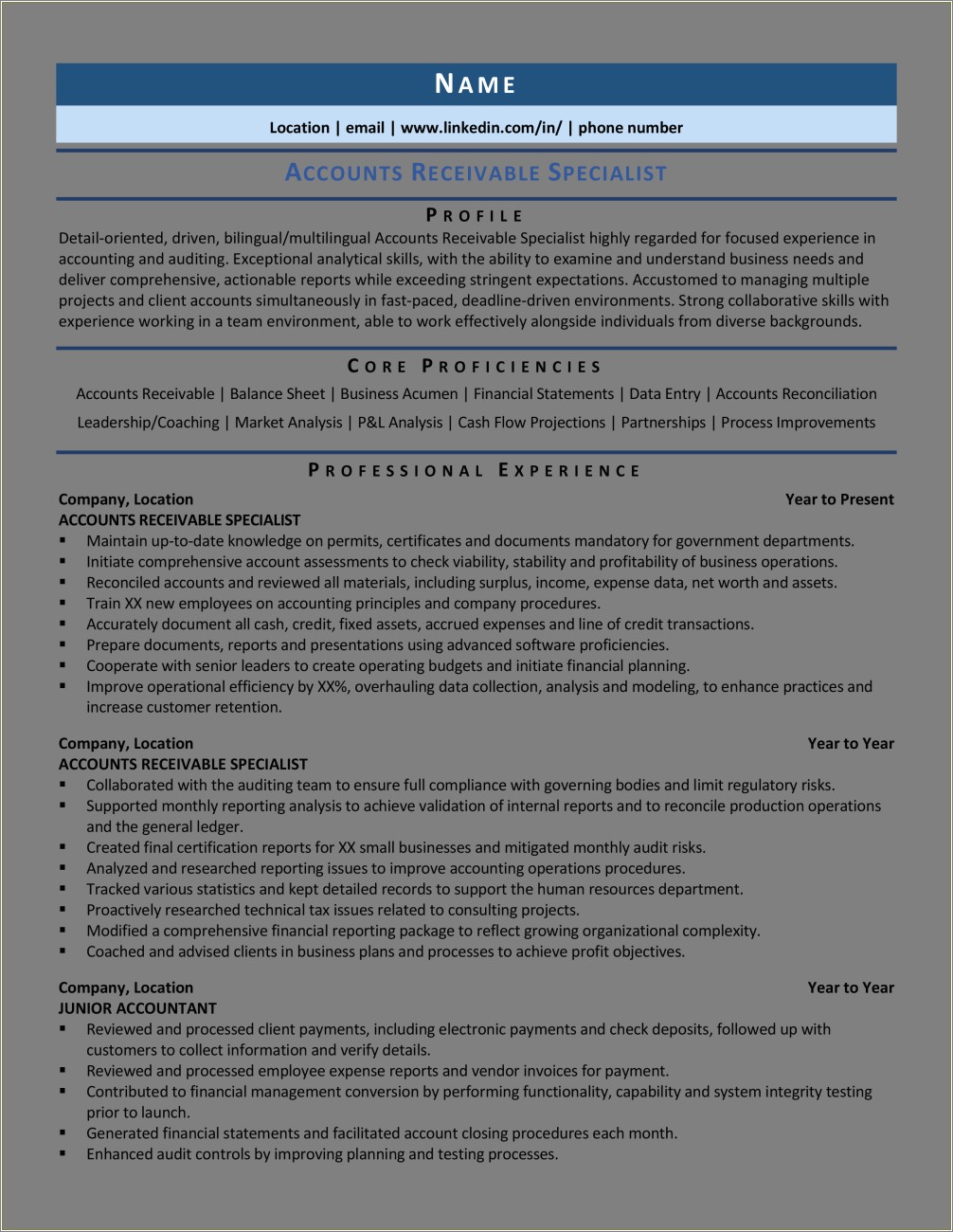 Accounts Receivable Description On A Resume Resume Example Gallery Accounts Receivable Description On A Resume Resume Example Gallery