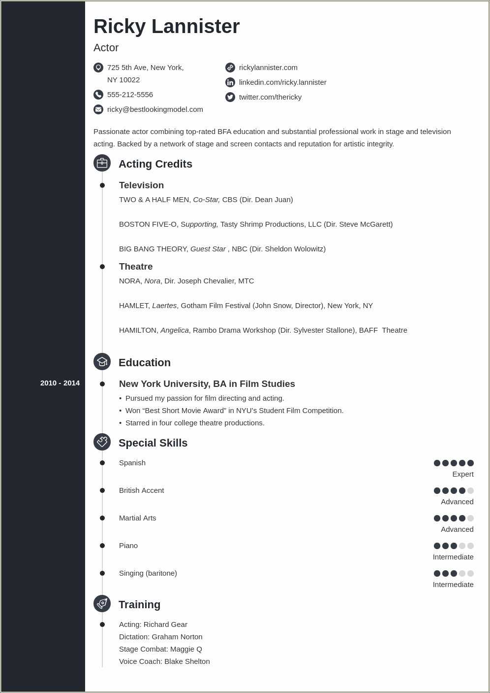 Acting Resume Template No Experience Beginning Resume Example Gallery