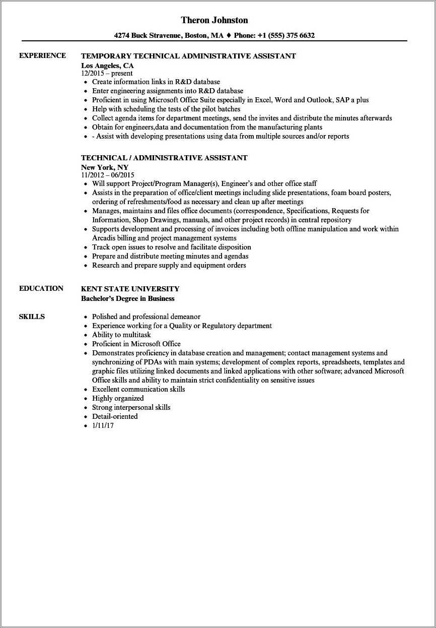 Administrative Skills To Put On Resume Resume Example Gallery