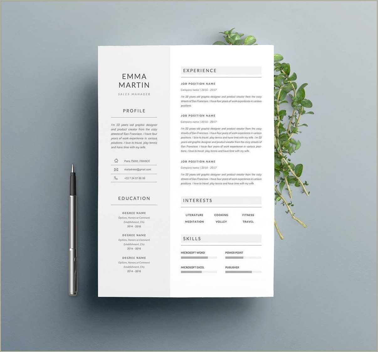 Google Adobe Indesign 2019 Resume Template Resume Example Gallery