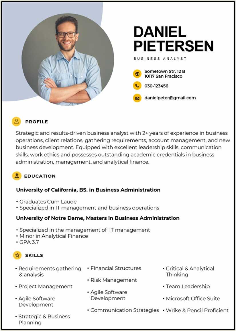 Agile Business Analyst Resume Sample Resume Example Gallery