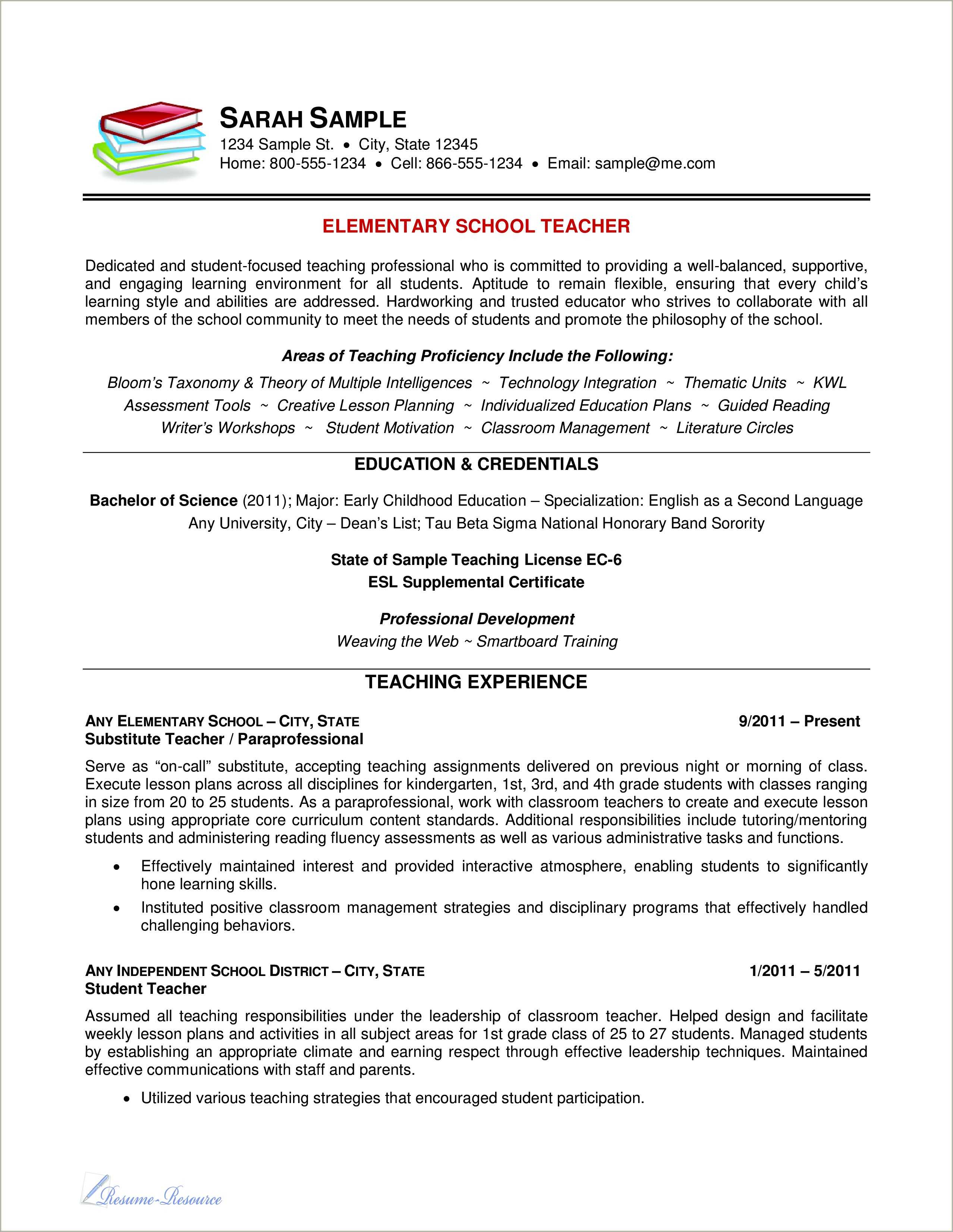 An Example Of A Teaching Resume Format Resume Example Gallery an-example-of-a-teaching-resume-format-resume-example-gallery