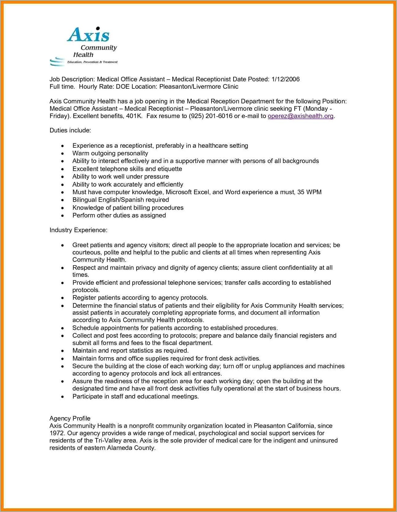 Job Descriptions For Resumes