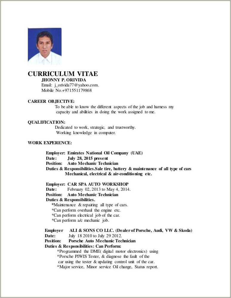 Auto Mechanic Career Objective For Resume Resume Example Gallery auto-mechanic-career-objective-for-resume-resume-example-gallery