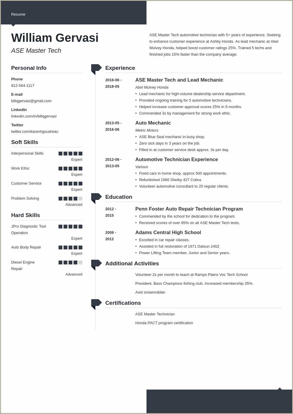Auto Mechanic Career Objective For Resume Resume Example Gallery auto-mechanic-career-objective-for-resume-resume-example-gallery