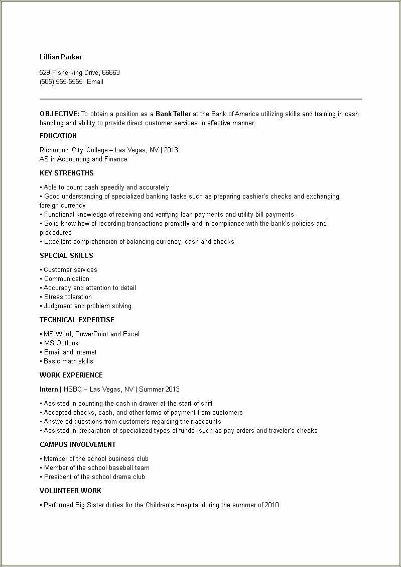 Bank Teller Resume Skills And Qualifications Resume Example Gallery bank-teller-resume-skills-and-qualifications-resume-example-gallery