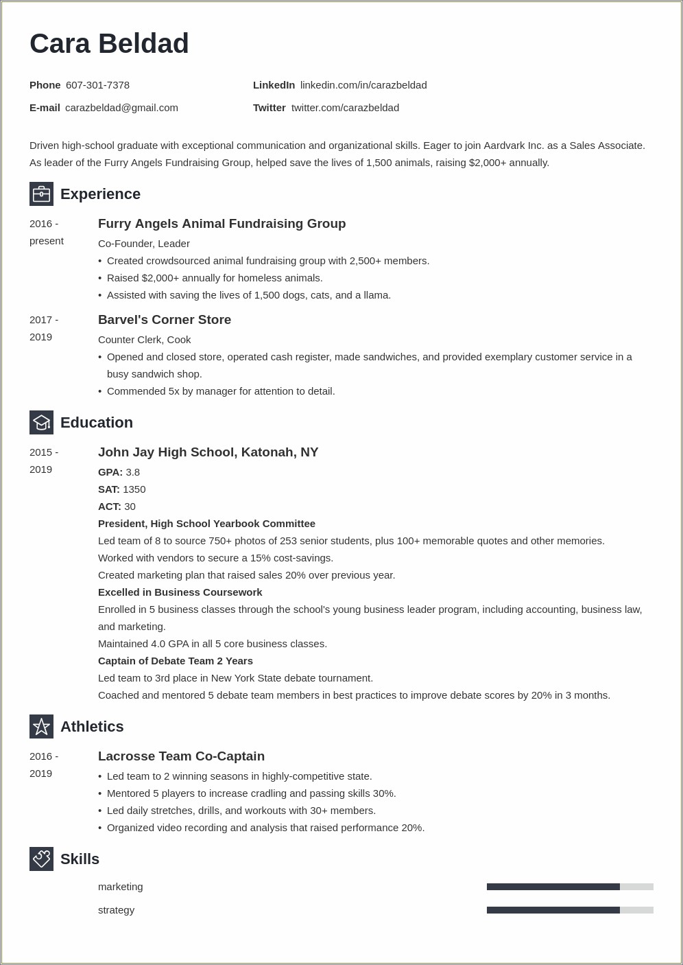 Basic Resume Template For High School Student Resume Example Gallery