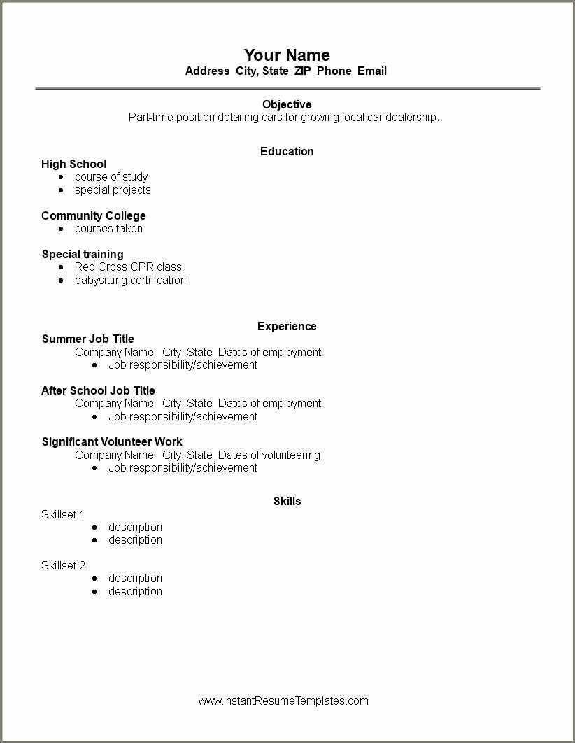 basic-high-school-sample-resume-resume-example-gallery