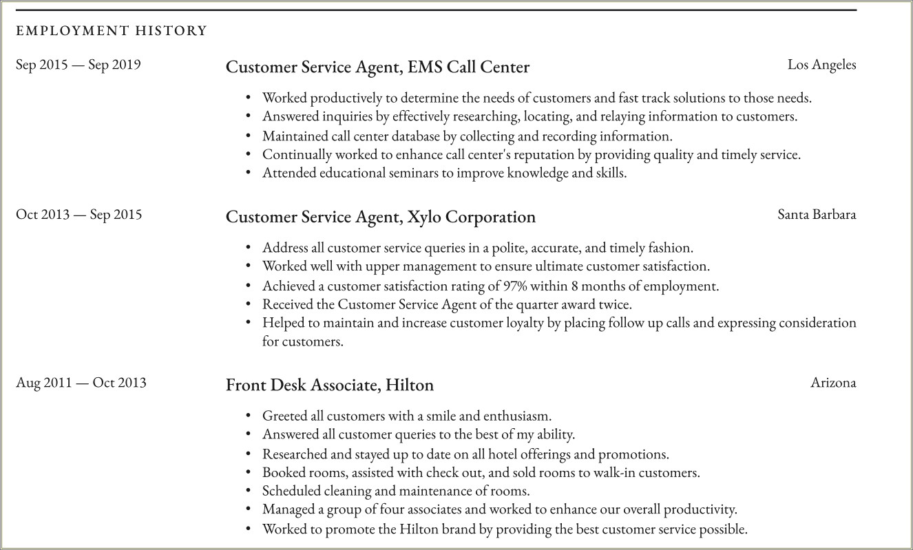 Best Customer Service Experience Resume Resume Example Gallery best-customer-service-experience-resume-resume-example-gallery