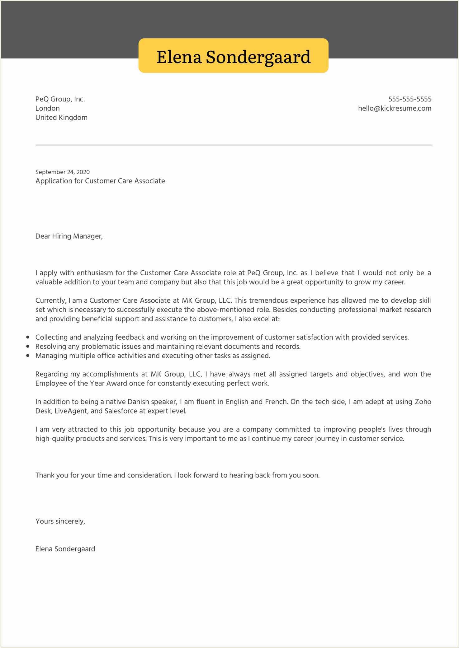 Cover Letter Example For Customer Service Resume Resume Example Gallery cover-letter-example-for-customer-service-resume-resume-example-gallery