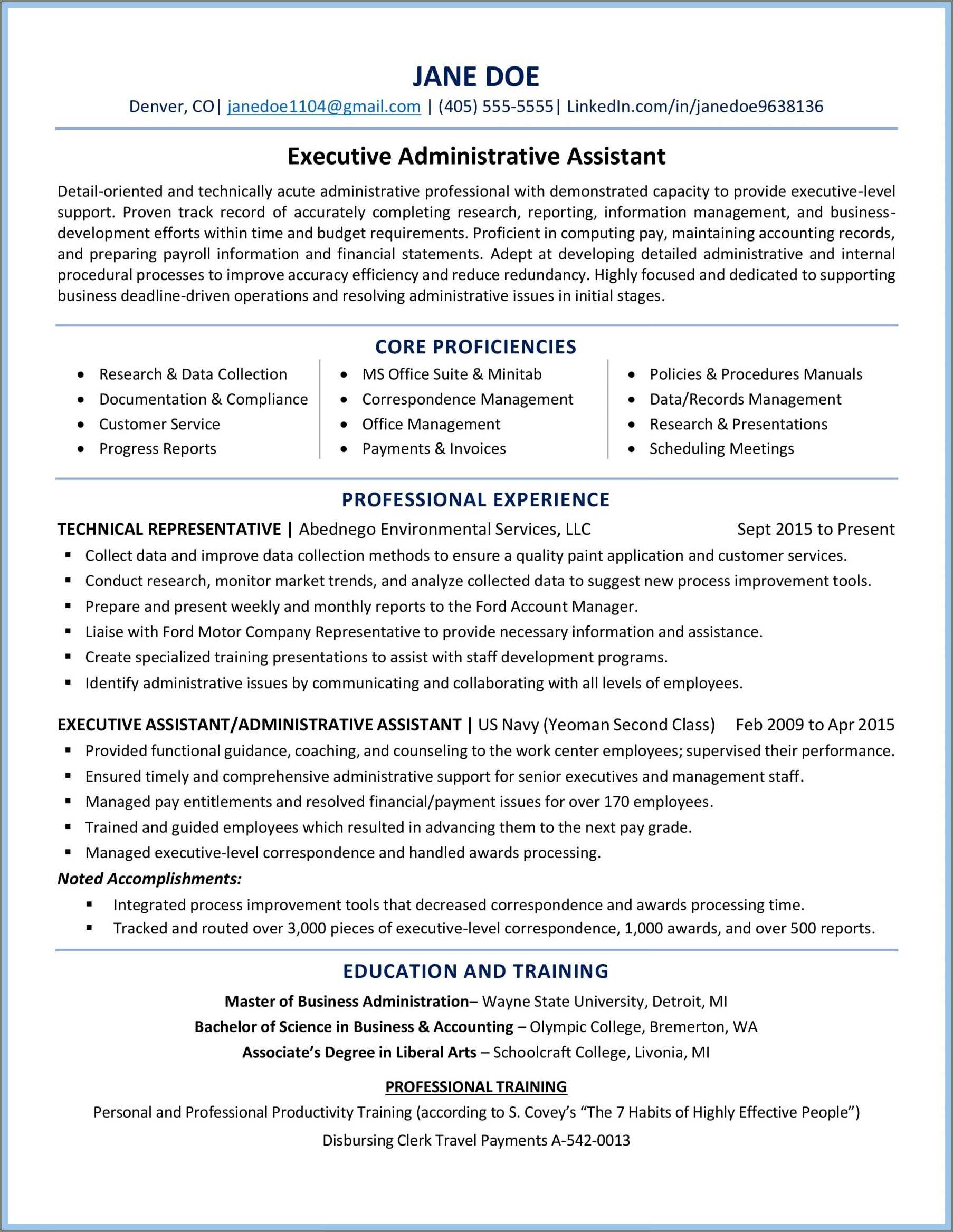 Best Format For Administrative Professional Resume Resume Example Gallery