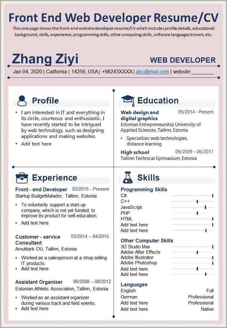best-front-end-developer-resume-templates-resume-example-gallery