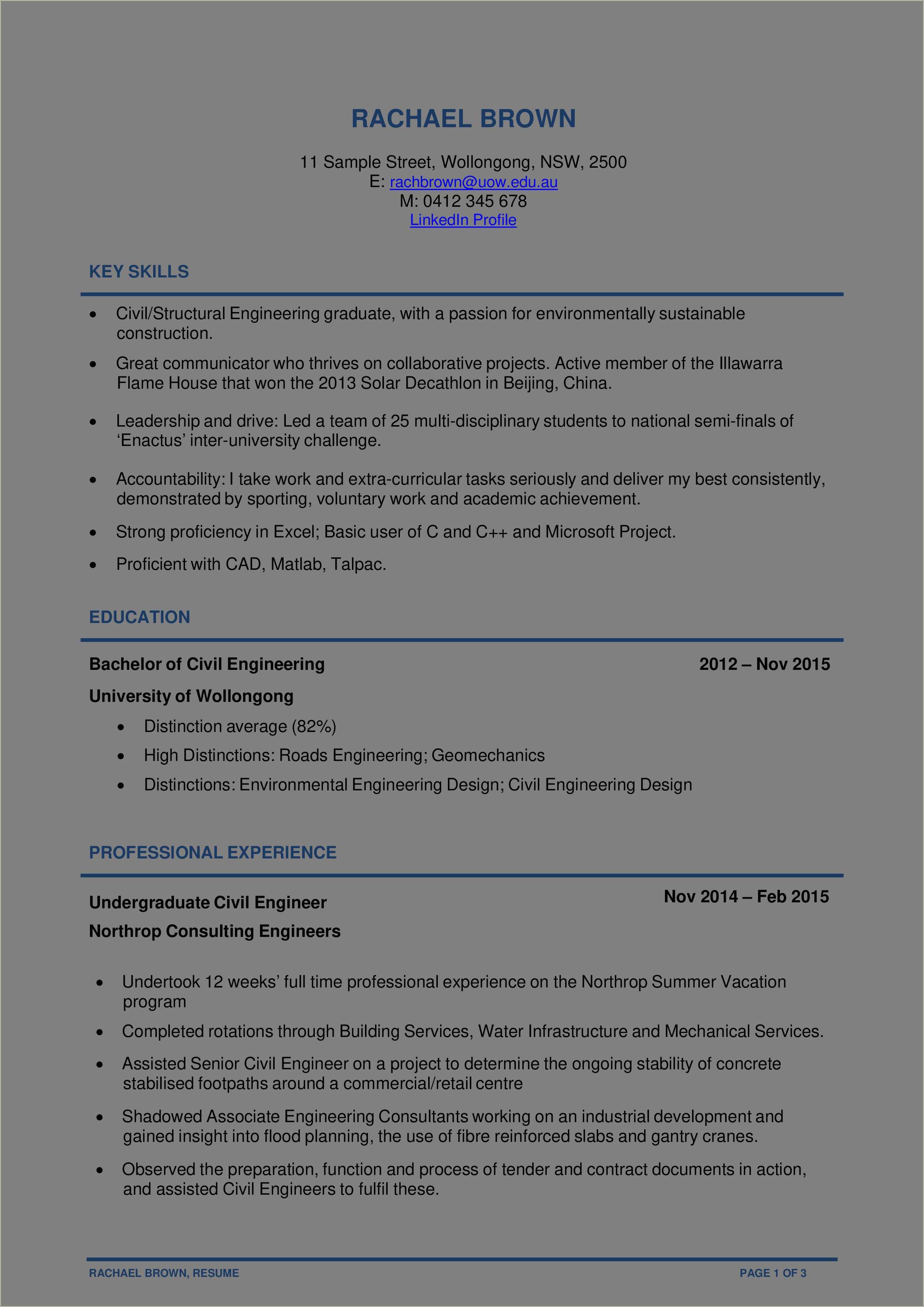 Best Resume Format For Experienced Civil Engineers Resume Example Gallery