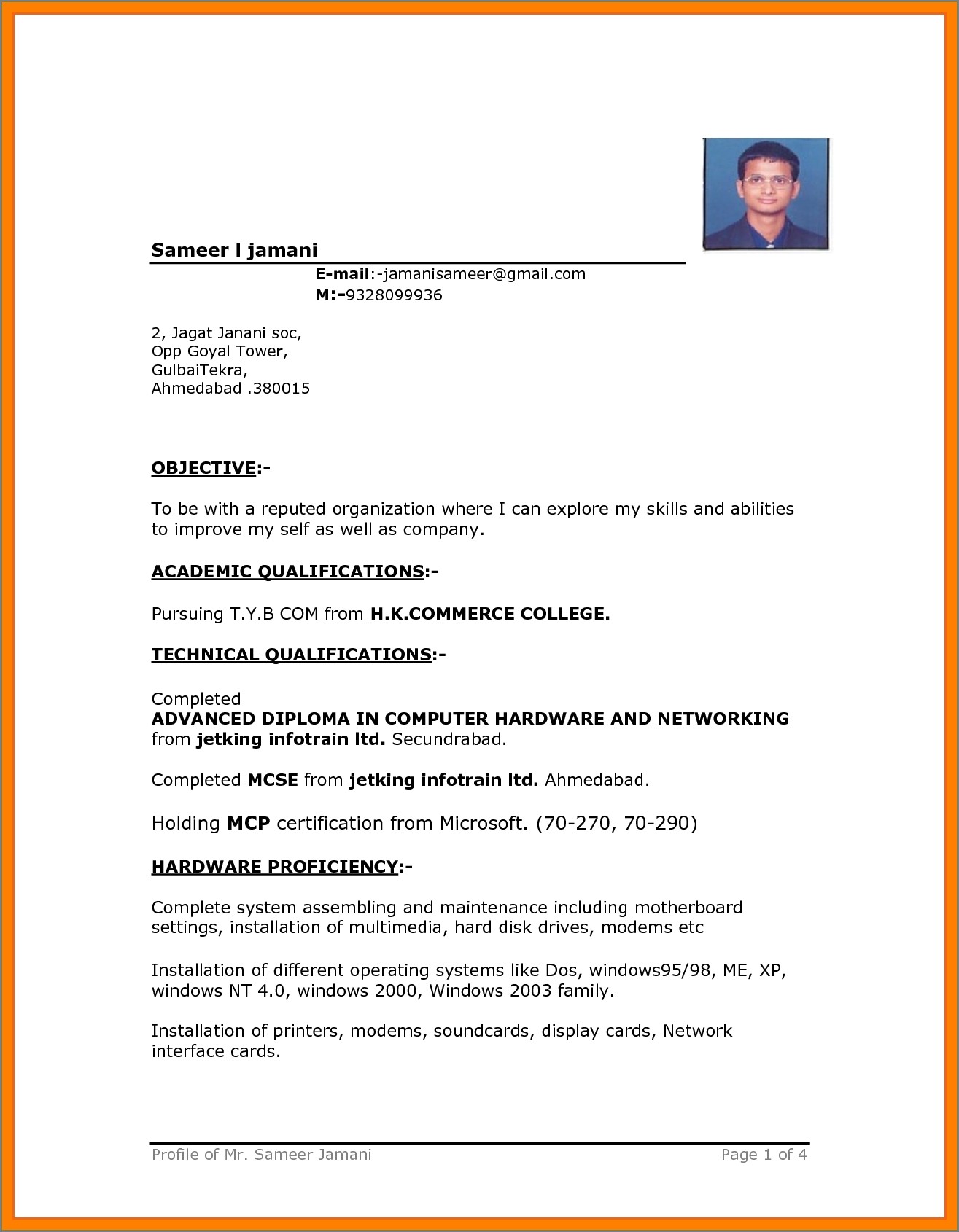 Job Resume Format Microsoft Word Resume Example Gallery
