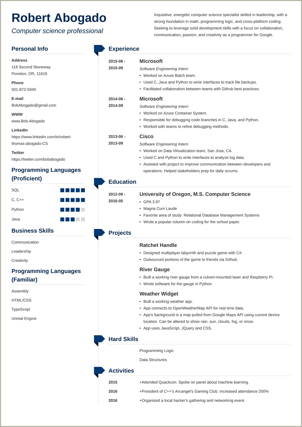 Best Resume Samples For Cse Freshers - Resume Example Gallery