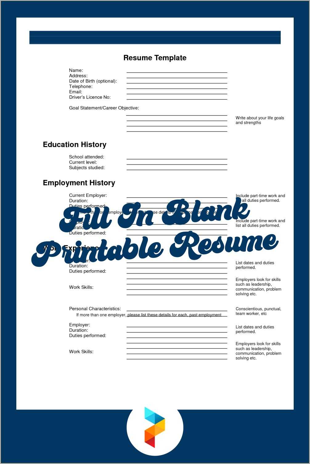 Blank Resume Format For Job Resume Example Gallery Blank Resume Format For Job Resume Example Gallery