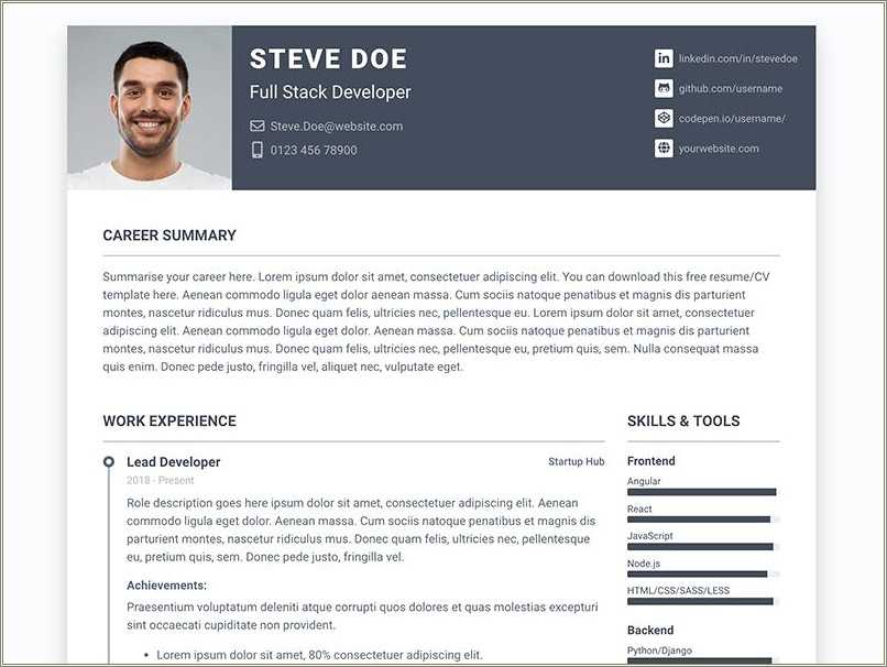 Bootstrap Resume Template Free Download Resume Example Gallery Bootstrap Resume Template Free Download Resume Example Gallery