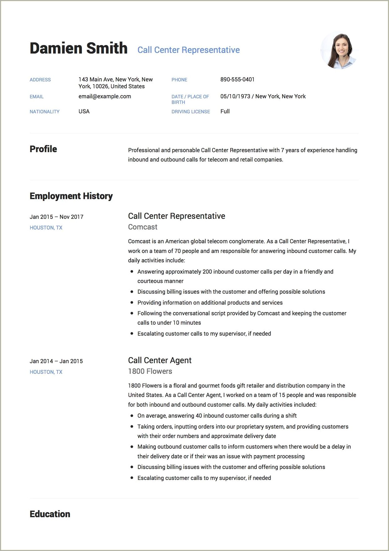 Call Center Resume Sample Without Experience Philippines Resume call-center-resume-sample-without-experience-philippines-resume