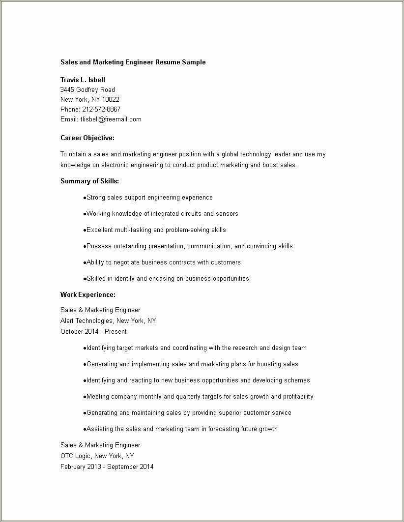 Career Objective Examples For Sales Resume Resume Example Gallery Career Objective Examples For Sales Resume Resume Example Gallery