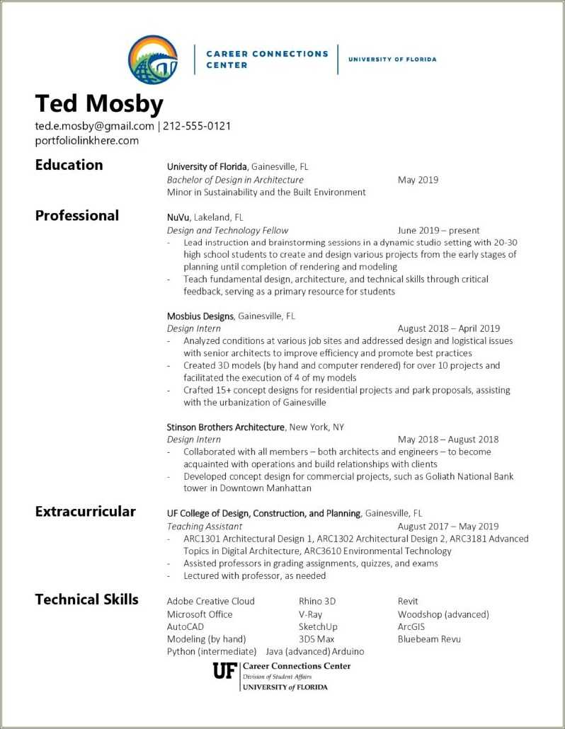 Career Resource Center Uf Resume Template Resume Example Gallery