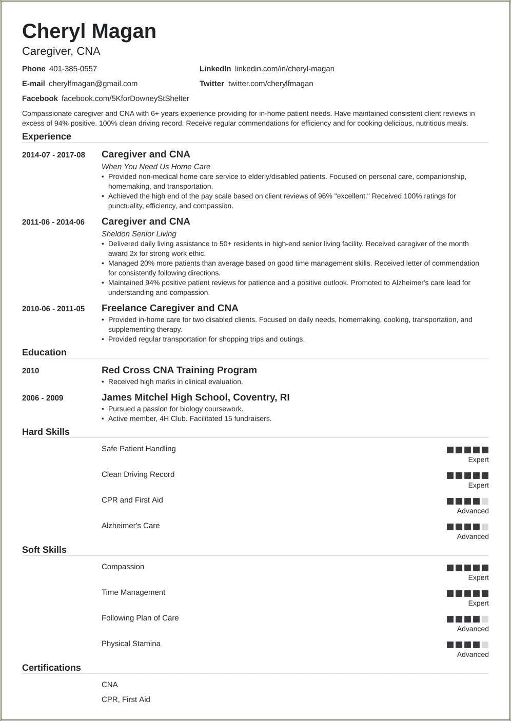 Caretaker For Child With Epillepsy Description Resume Resume Example 