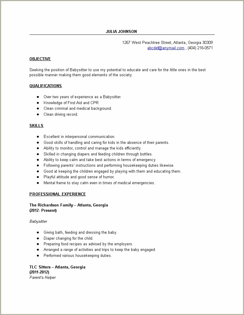 Changing Diapers On Resume Sample Resume Example Gallery changing-diapers-on-resume-sample-resume-example-gallery