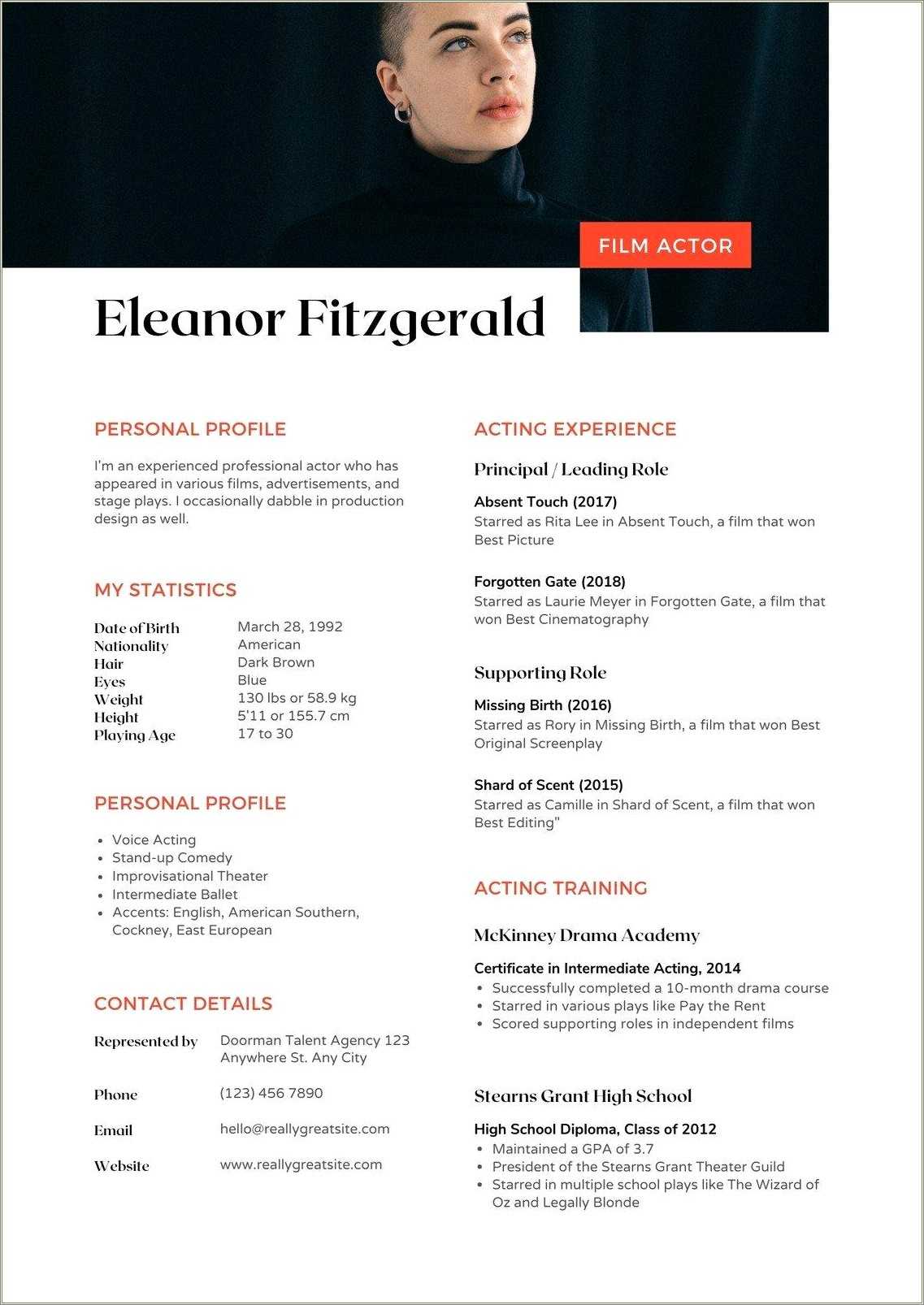 resume-for-child-actor-with-no-experience-resume-example-gallery