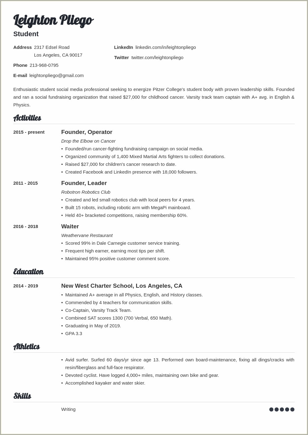 Resume Examples Skills For High School Students Resume Example Gallery resume-examples-skills-for-high-school-students-resume-example-gallery