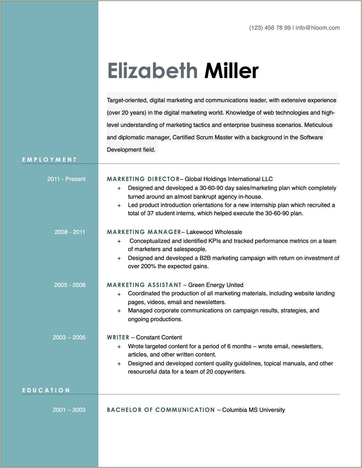 Columbia Business School Resume Template Word Resume Example Gallery