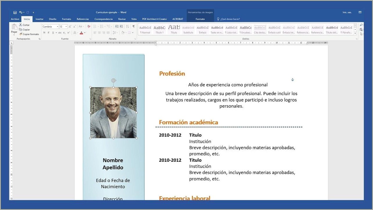 Modelo De Resumen Curricular