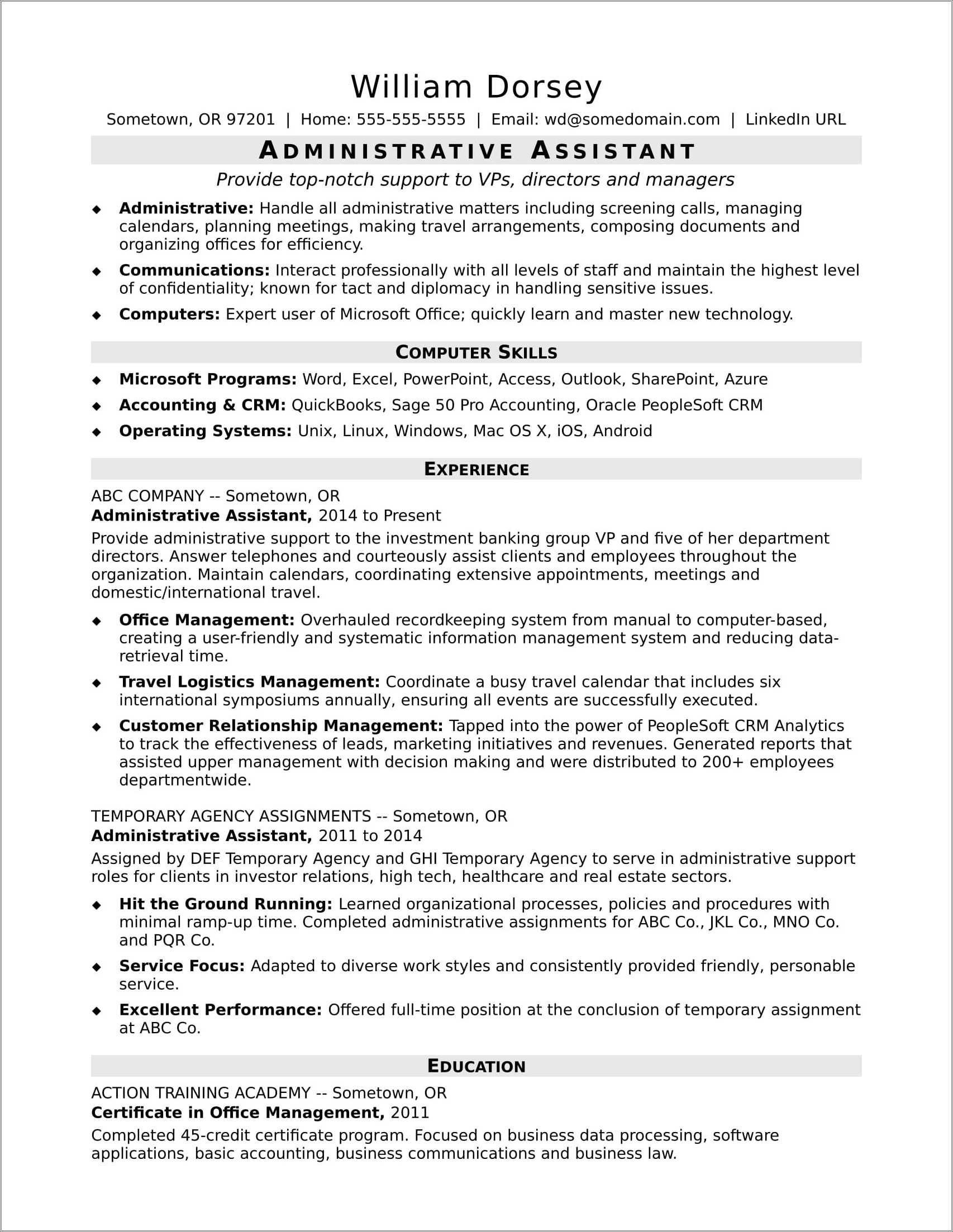 Computer Skills In Microsoft Office On Resume Resume Example Gallery