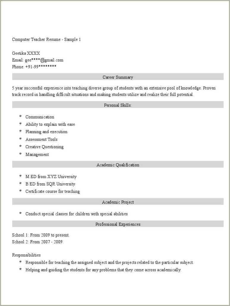 Computer Teacher Resume Format Not Sample Resume Example Gallery computer-teacher-resume-format-not-sample-resume-example-gallery