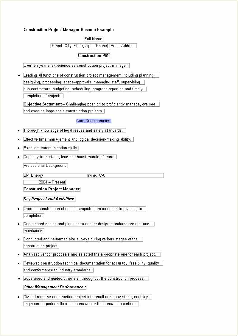 Resume Format For Project Manager In Construction Resume Example Gallery resume-format-for-project-manager-in-construction-resume-example-gallery