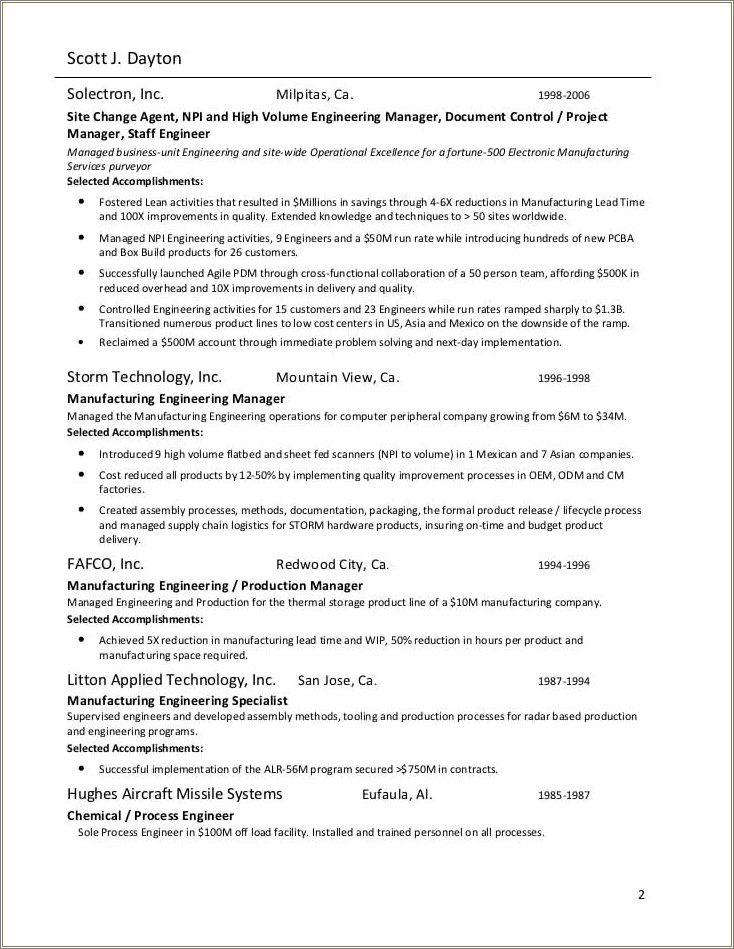 Continuous Improvement Manager Resume Examples Resume Example Gallery