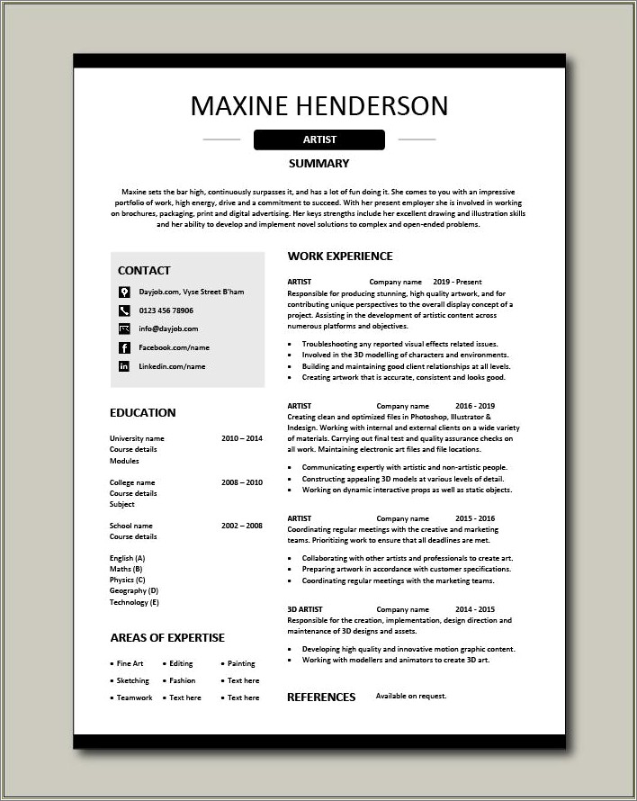 Create An Artistic Style Resume In Word Resume Example Gallery create-an-artistic-style-resume-in-word-resume-example-gallery
