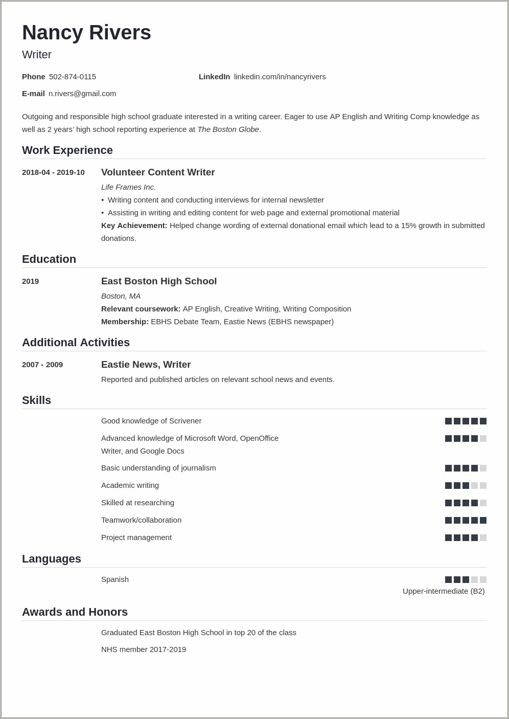 College Resume Examples For High School Seniors Resume Example Gallery college-resume-examples-for-high-school-seniors-resume-example-gallery