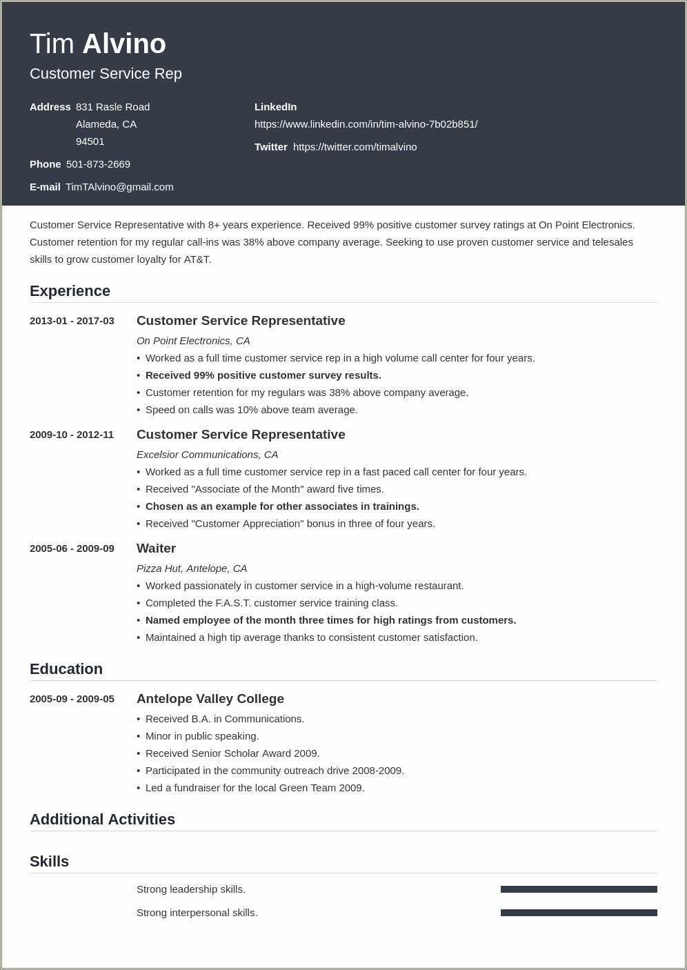 Customer Service Associate Resume Example Resume Example Gallery customer-service-associate-resume-example-resume-example-gallery