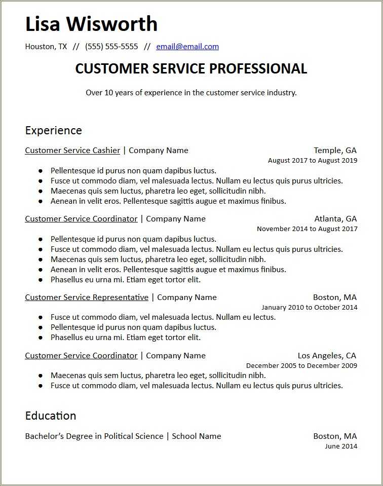 Customer Service Resume Summary Statement Examples Resume Example Gallery