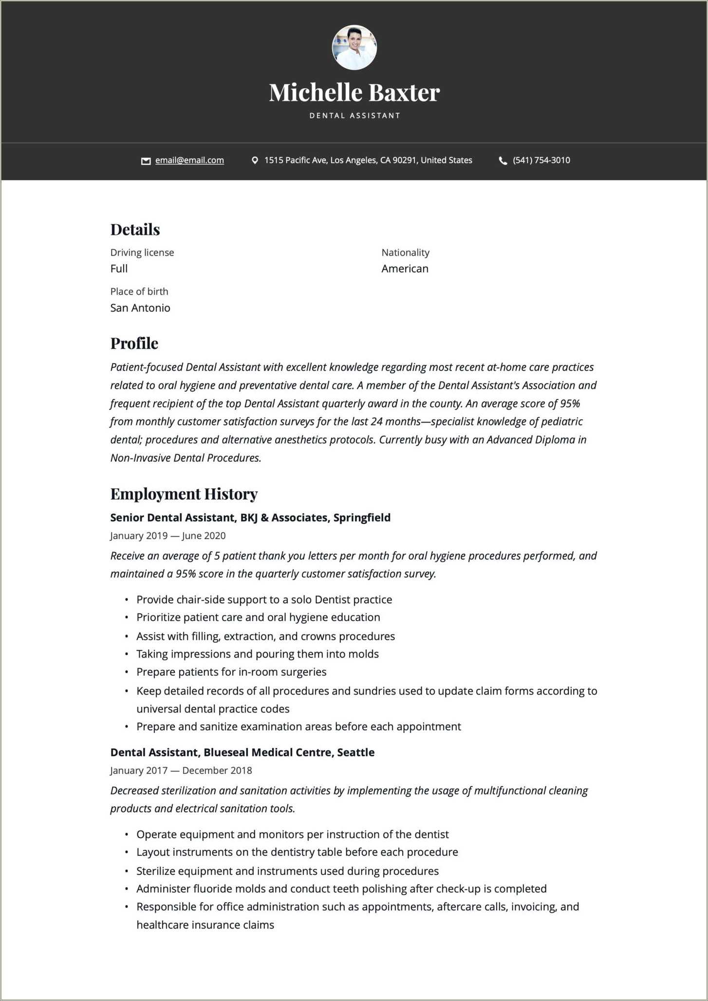 Dental Assistant With No Experience Resume Resume Example Gallery