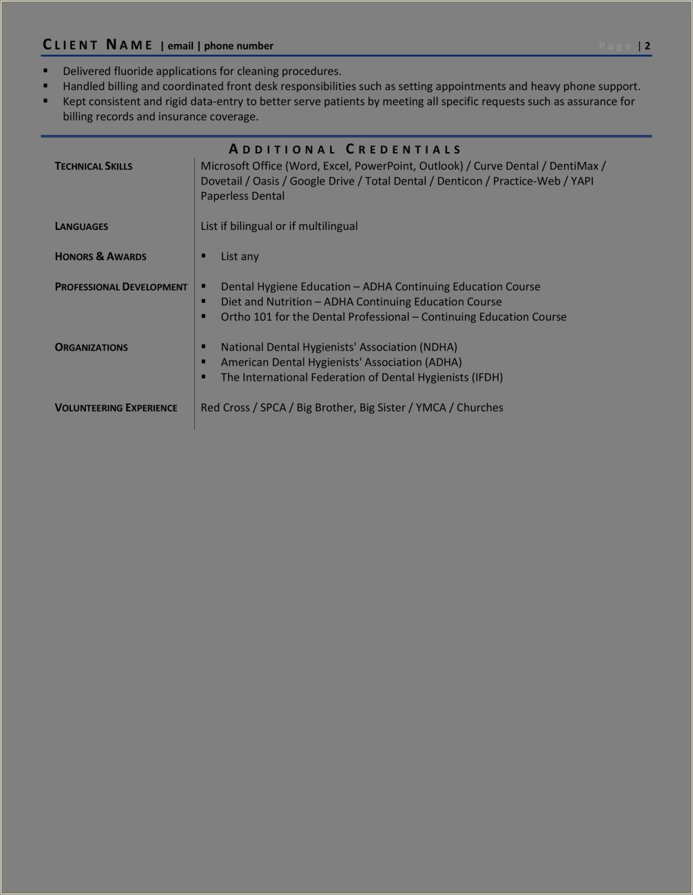 Dental Front Desk Resume Examples Resume Example Gallery