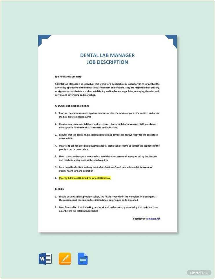 Dental Lab Manager Job Description Resume Resume Example Gallery dental-lab-manager-job-description-resume-resume-example-gallery