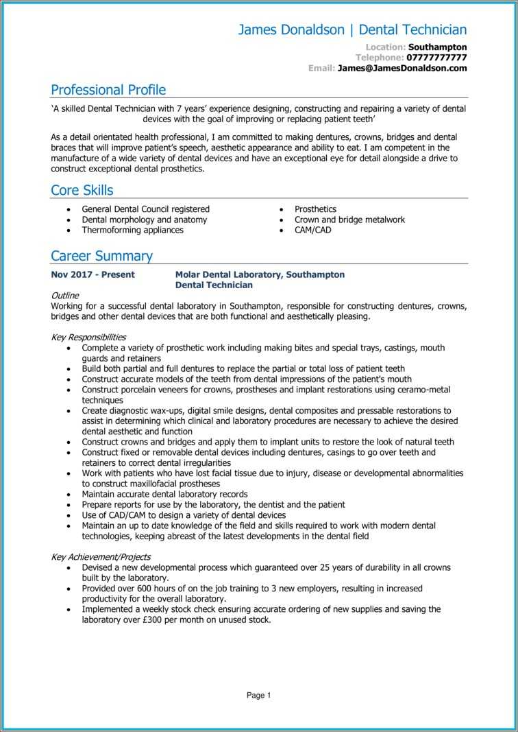 Dental Lab Technician Resume Samples Resume Example Gallery dental-lab-technician-resume-samples-resume-example-gallery
