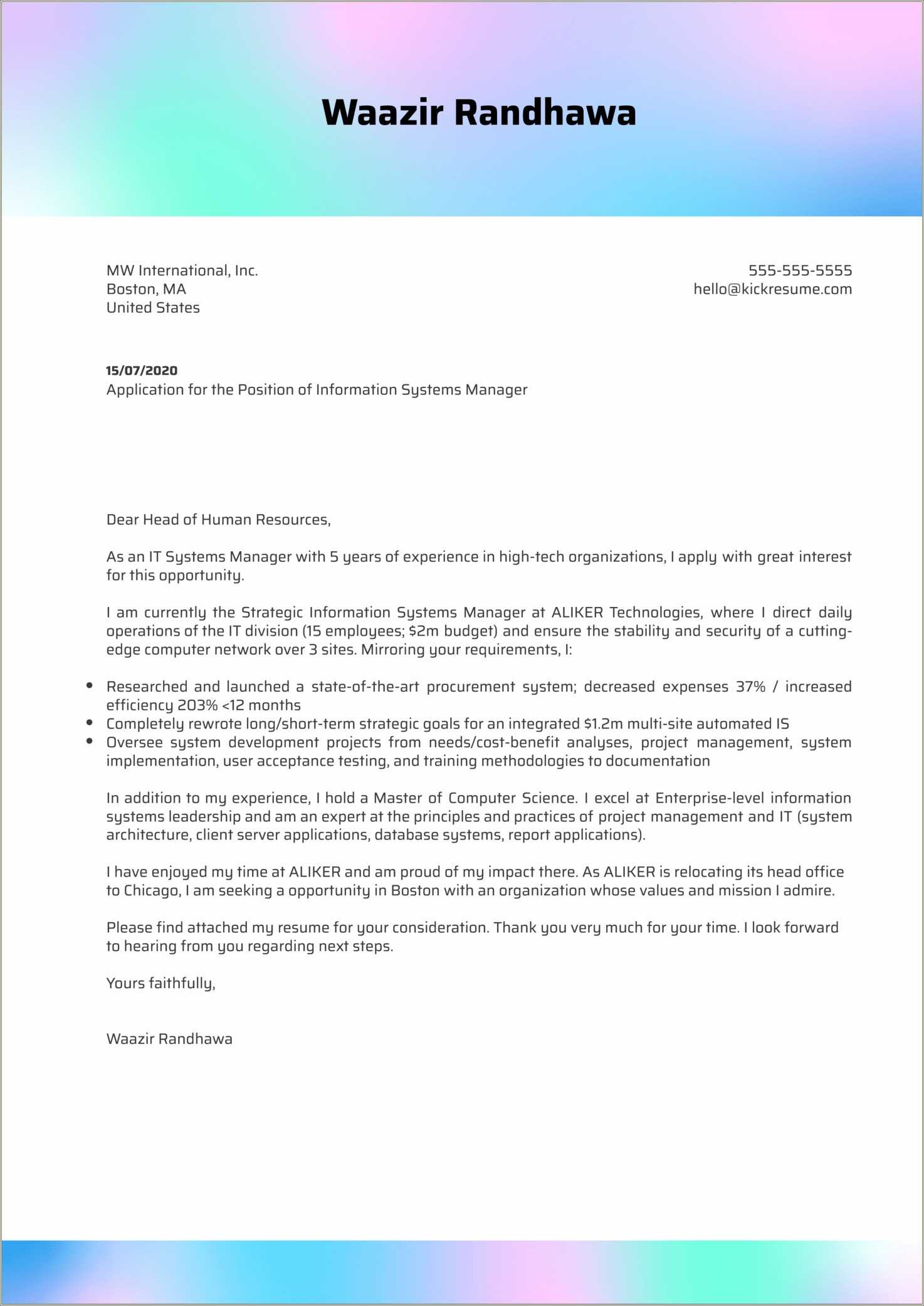 Description For Cover Letter For Resume Resume Example Gallery