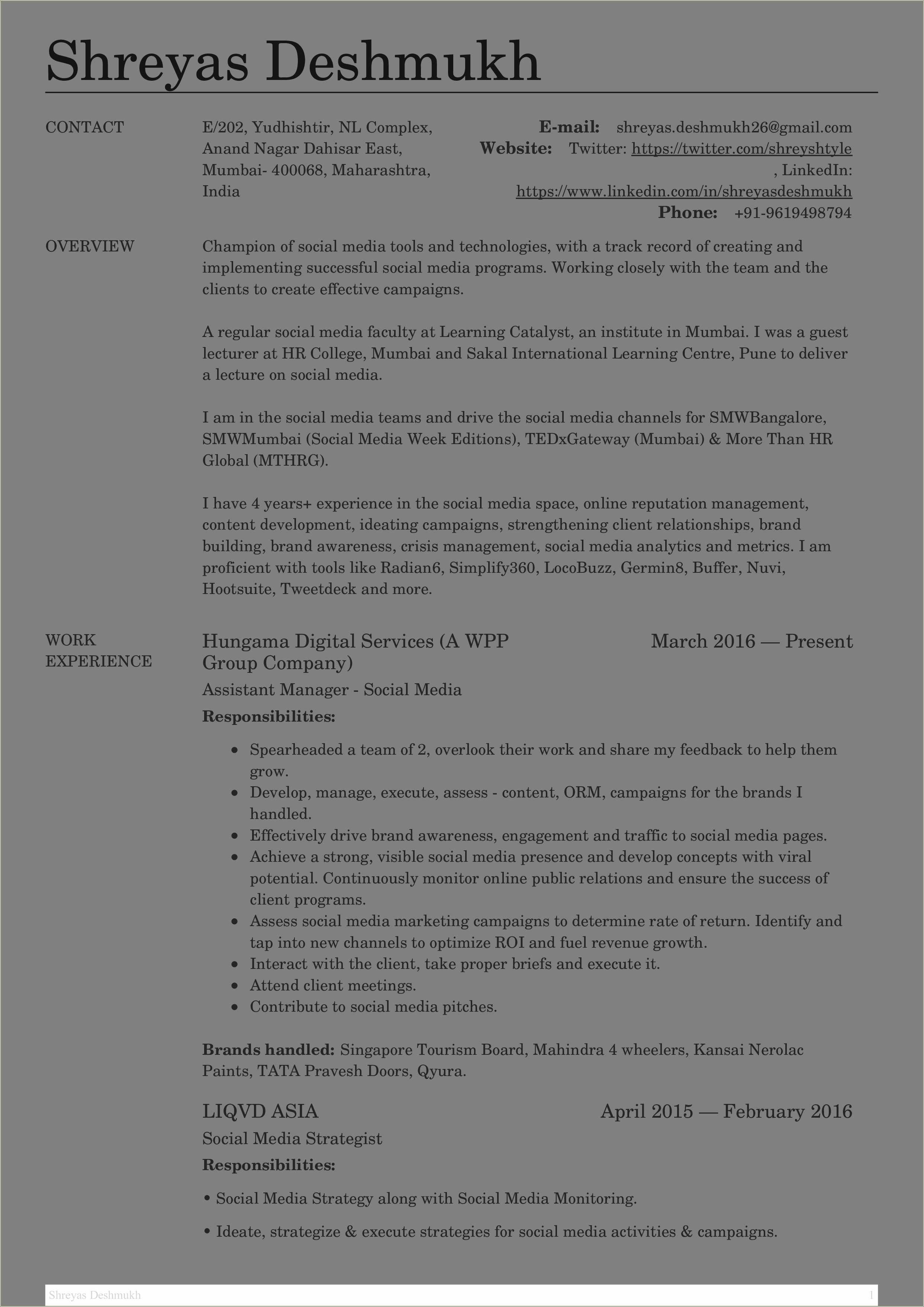Best Resume Templates Free Digital Marketing Resume Example Gallery