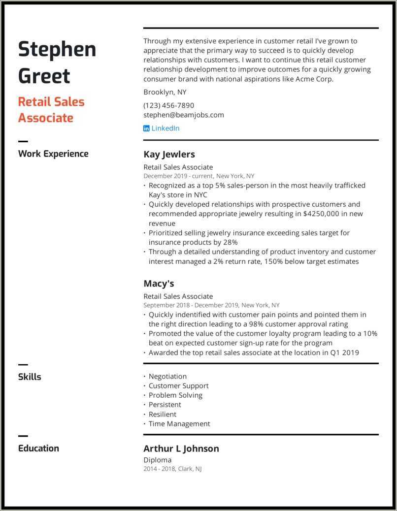 Digital Sales Associate Job Description Resume Resume Example Gallery